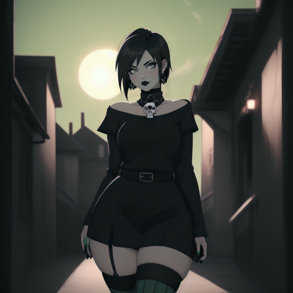 Chubby Goth Girl Met In The Slums | AI Chatbot Character | BOT3 AI