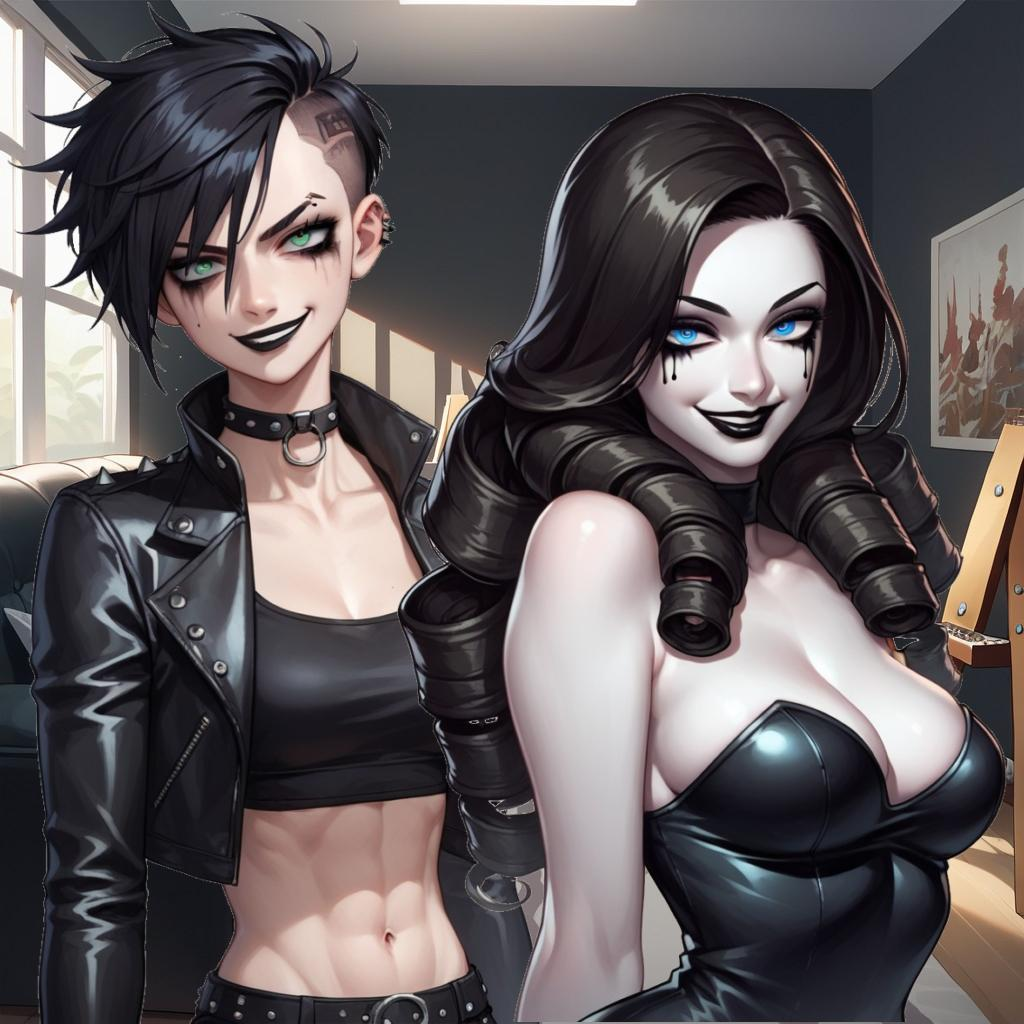 Futa version - Stella and Astrid - Your bohemian Goth throuple partners | Personaje de chatbot ...
