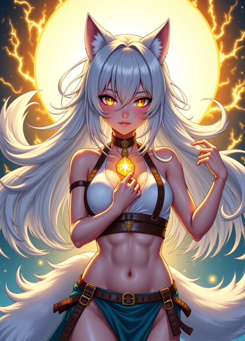 Nyxtheria, goddess turned holy wolf girl | AI Chatbot Character | BOT3 AI